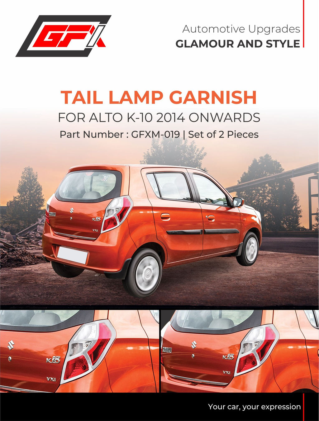 GFX Tail lamp Garnish Alto k10 2014 GFXM-019 – DolphinAccessories