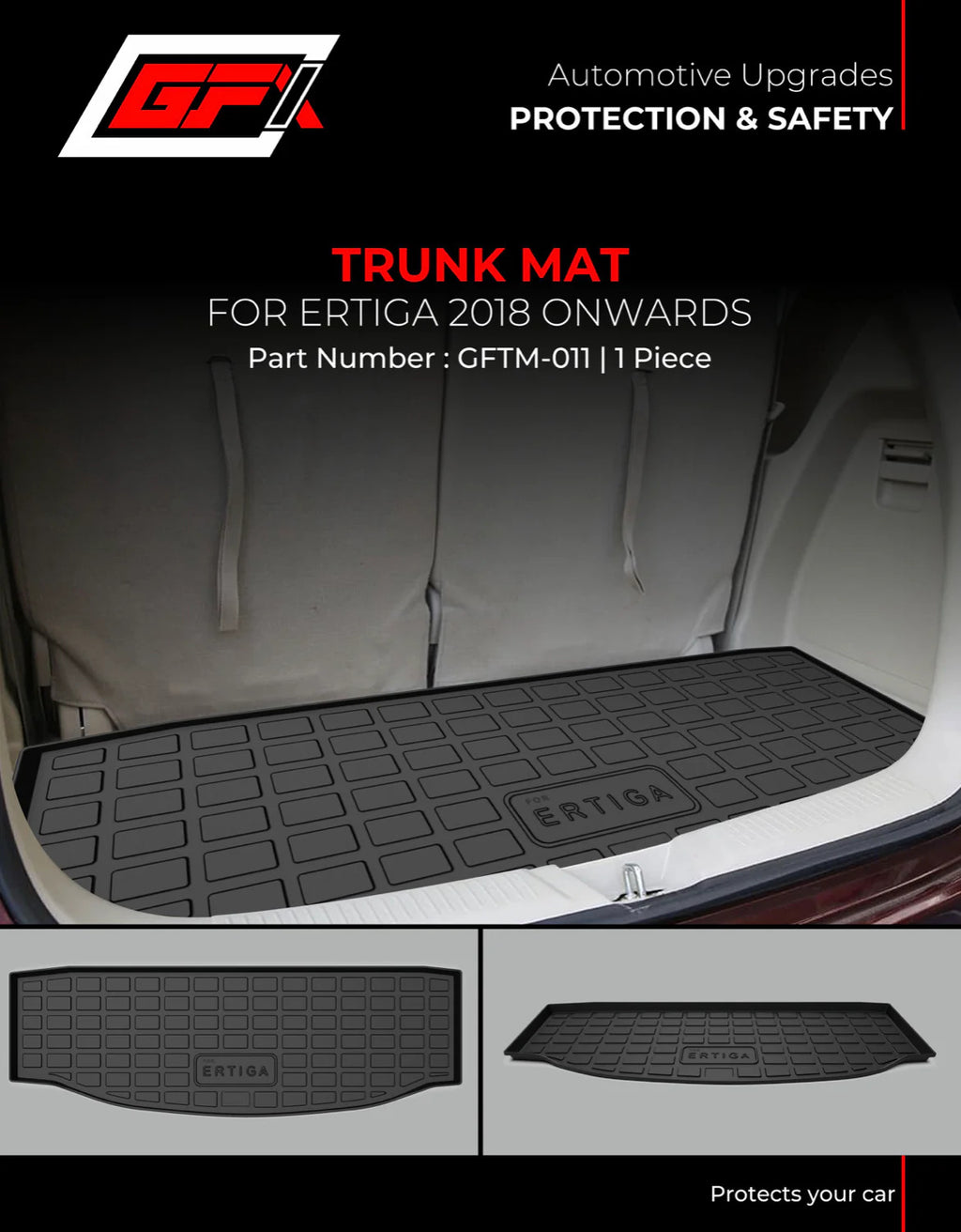 GFX Rear Tray Trunk Mat (Boot Floor Mat) for Maruti Ertiga (18-20 ...