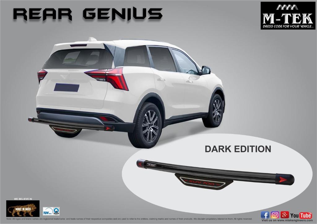 M-TEK Tata Nexon Genius Dark Edition Rear Protector Frame With Bracket ...