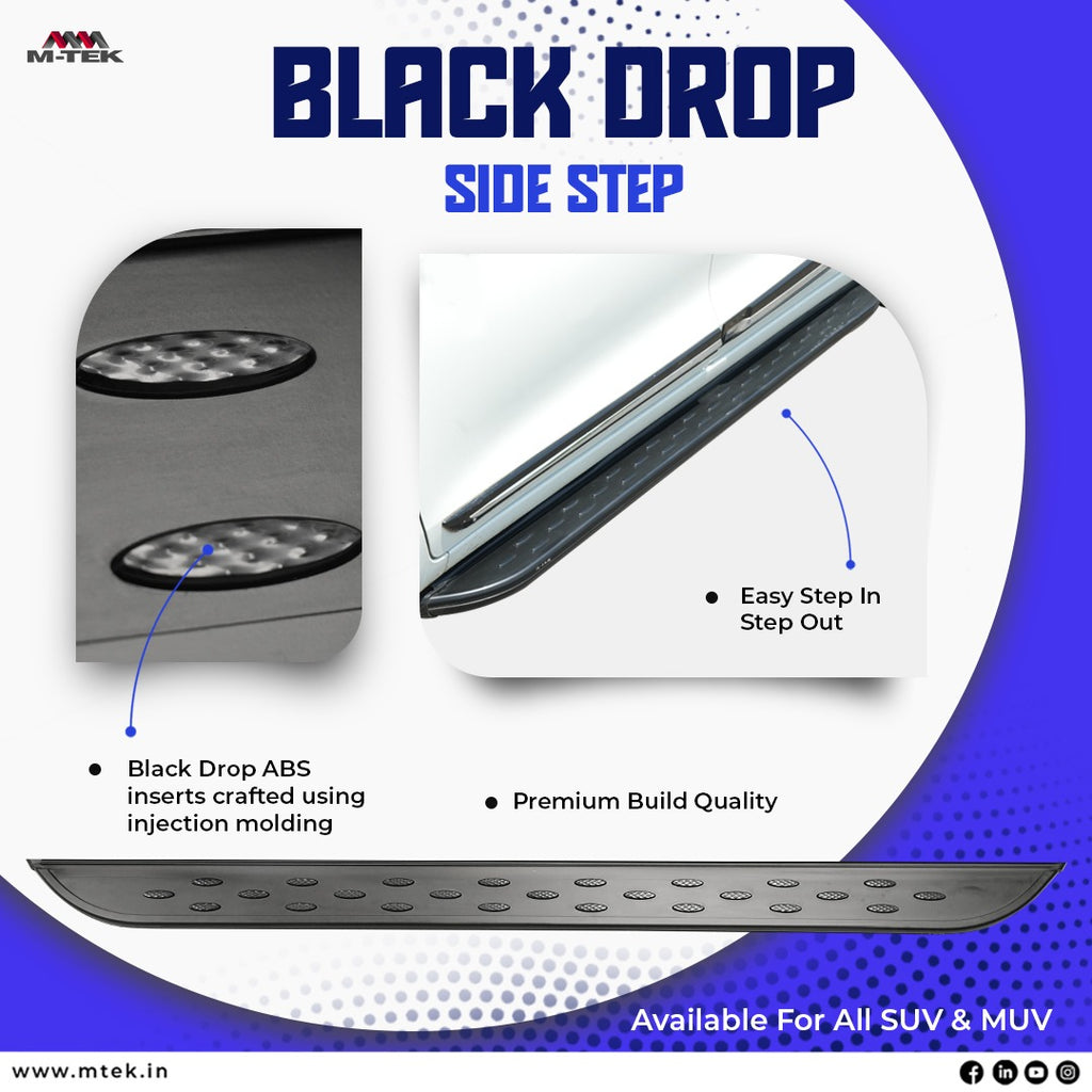 M-Tek Black Drop Side Step for Mahindra XUV 700 : Dolphin Accessories ...
