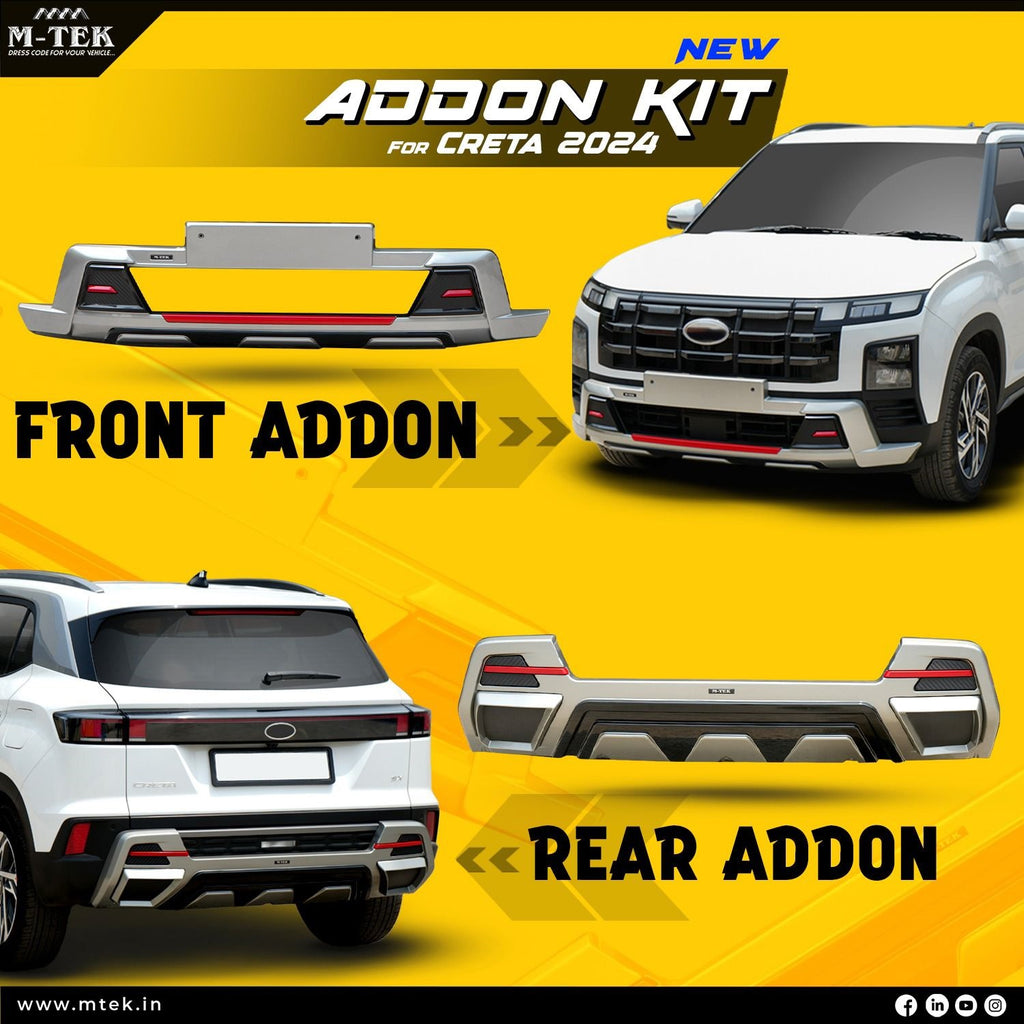 Creta (2024) Front And Rear Addon Kit, M-Tek Front And Rear Addon Kit ...