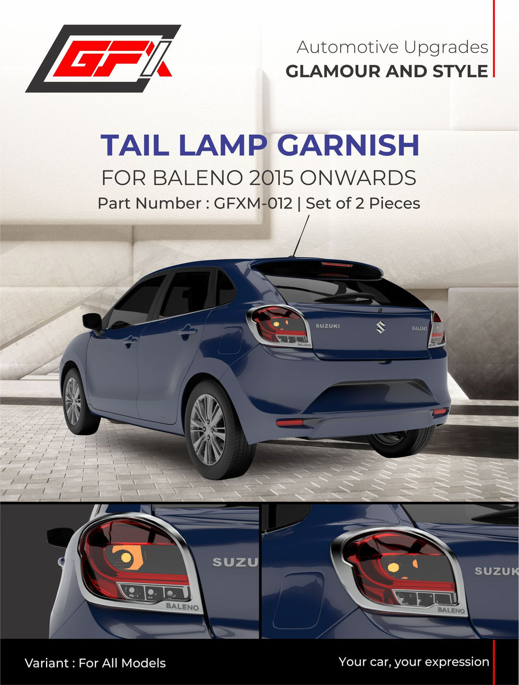 GFX Tail lamp Garnish Baleno 2015 GFXM-012 – DolphinAccessories