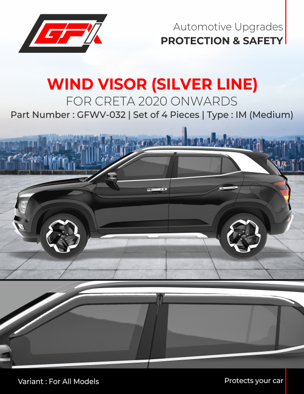 GFX CRETA 2020 ONWARDS WIND VISOR SILVER LINE – DolphinAccessories