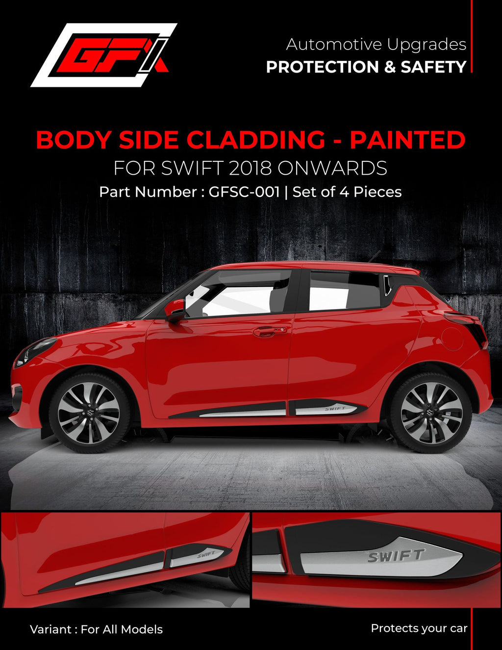 Swift 2018 Body Side Cladding GFX-GFSC-001 – DolphinAccessories