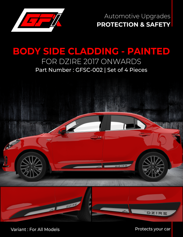Dzire 2017 Body Side Cladding -GFSC-002 – DolphinAccessories