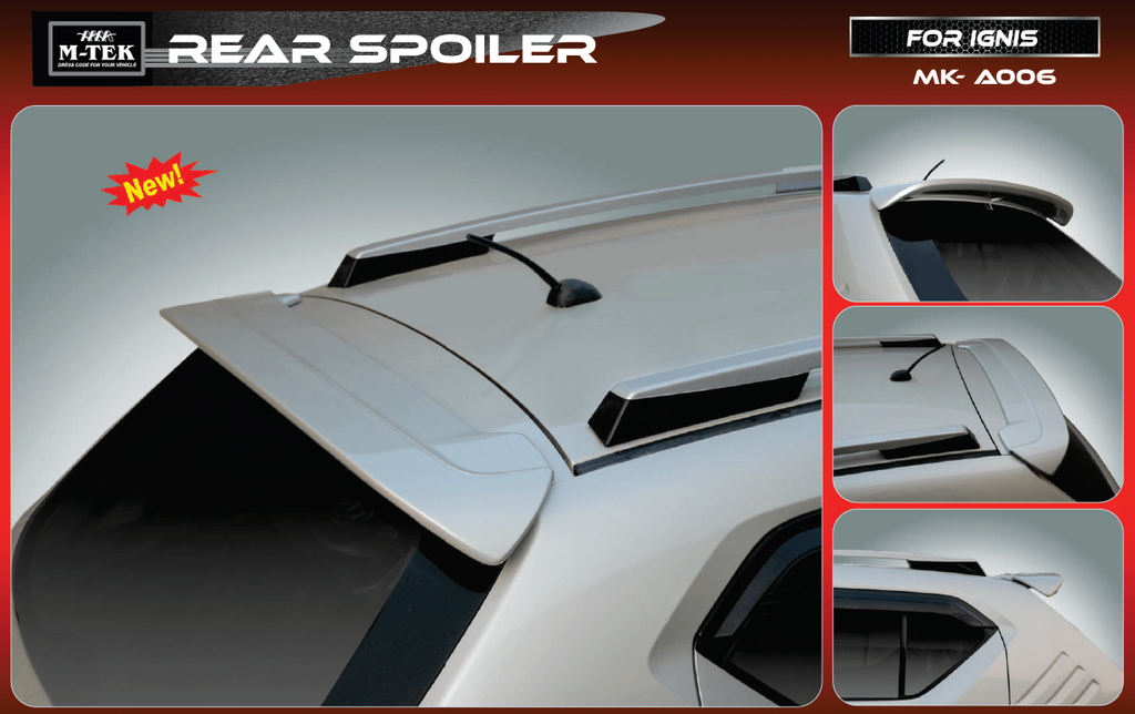 Maruti Suzuki Ignis M-Tek Rear Spoiler (Pearl White) MK-A006 : Dolphin ...