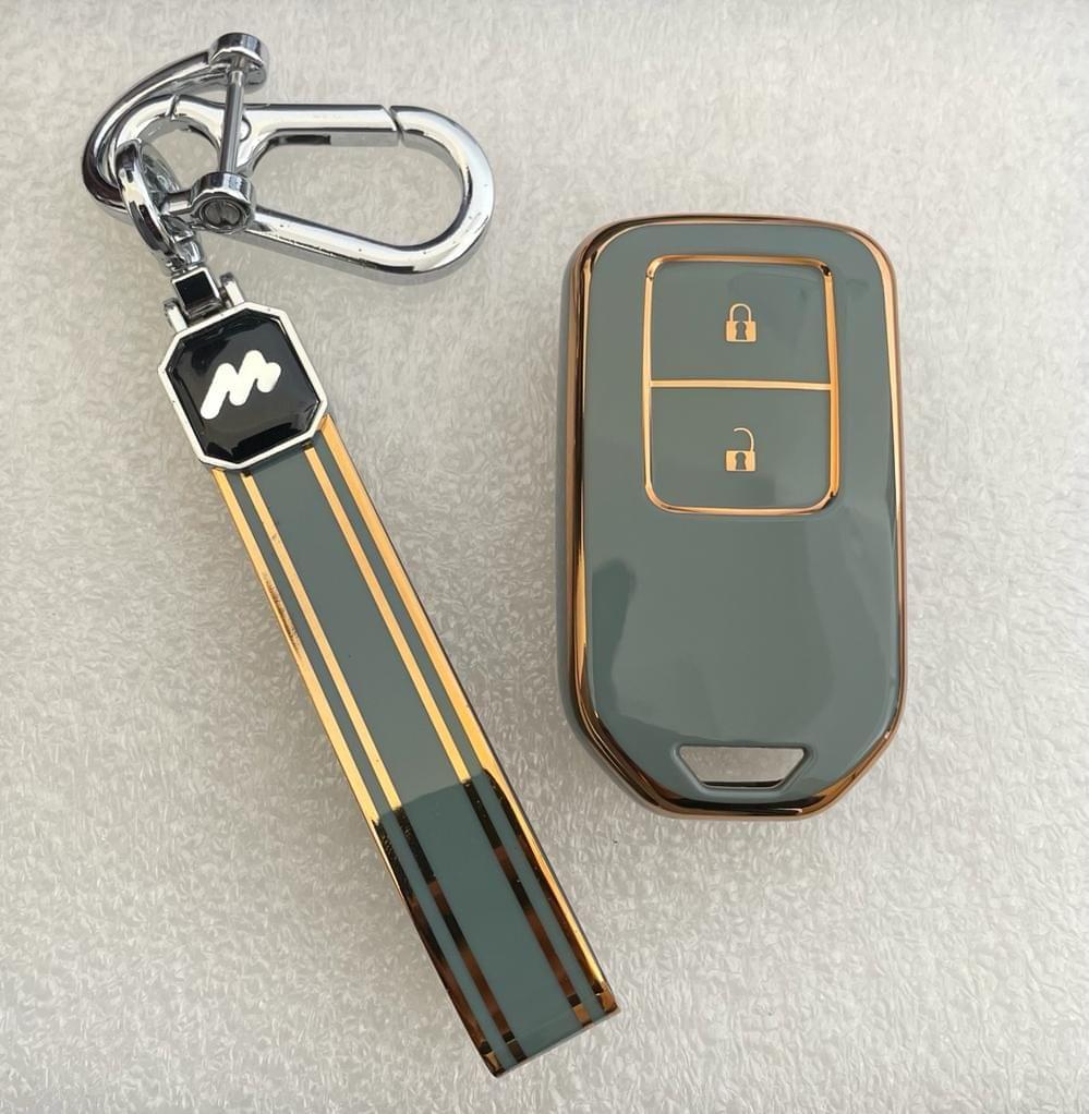 MOGATO KEY COVER WITH KEY CHAIN HONDA 1 GREY – DolphinAccessories