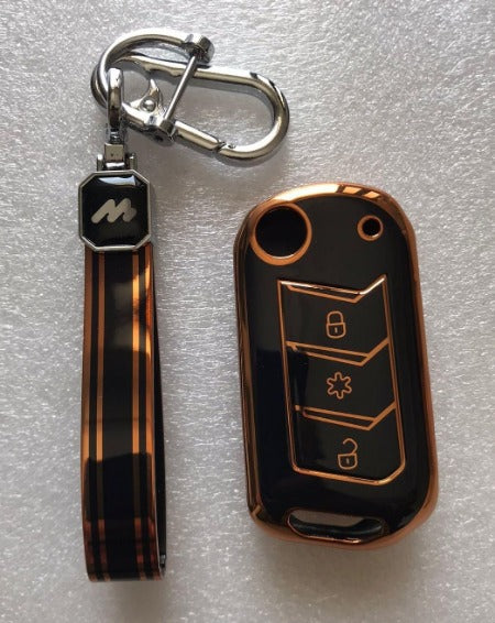 MOGATO KEY COVER WITH KEY CHAIN MAHINDRA-3 BLACK – DolphinAccessories